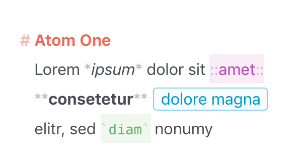 Atom One - Ulysses Styles & Themes