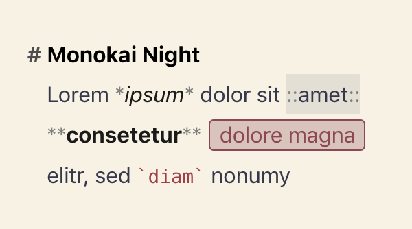 Monokai Night - Ulysses Styles & Themes