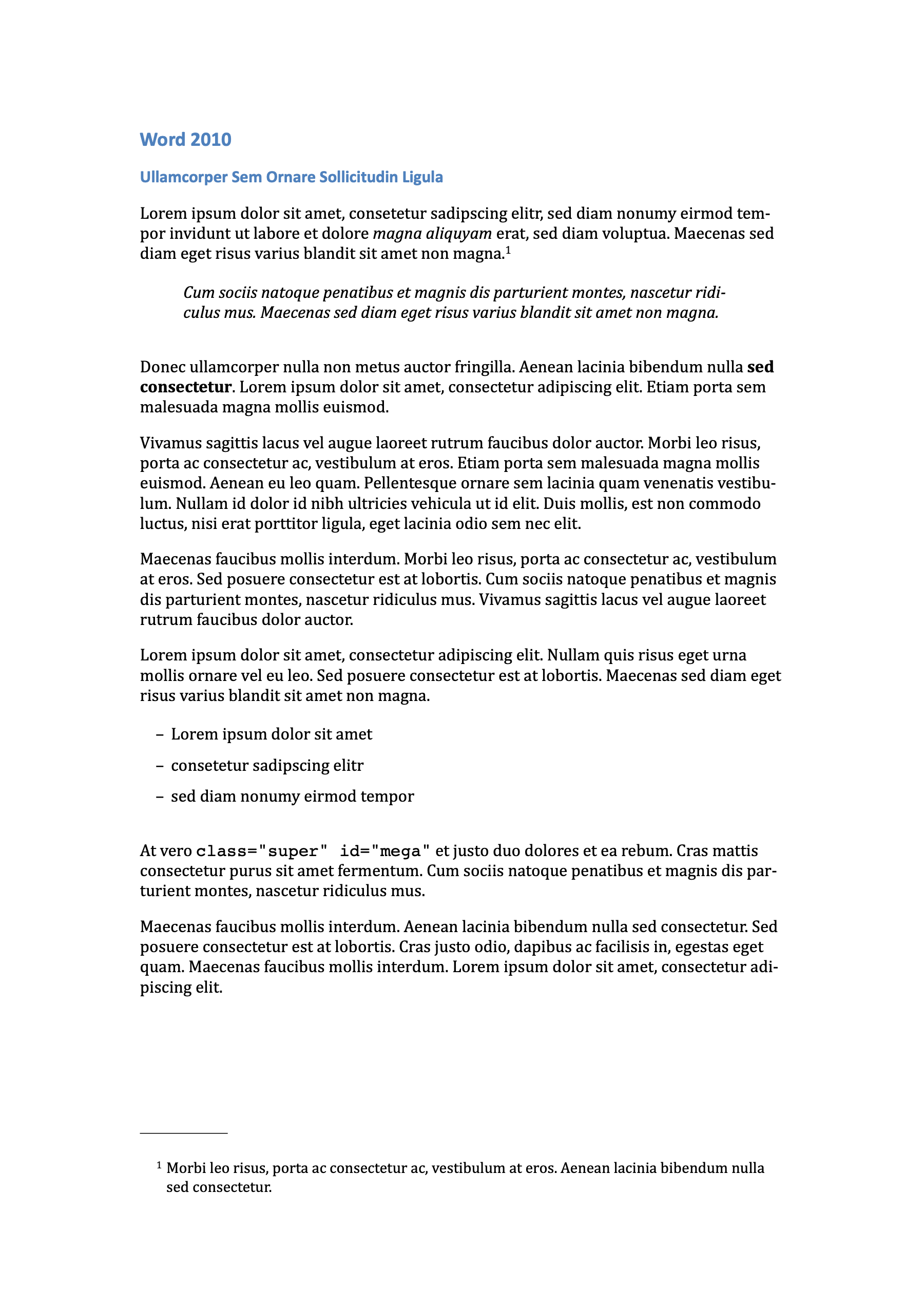 Word 2010 - Ulysses Styles & Themes