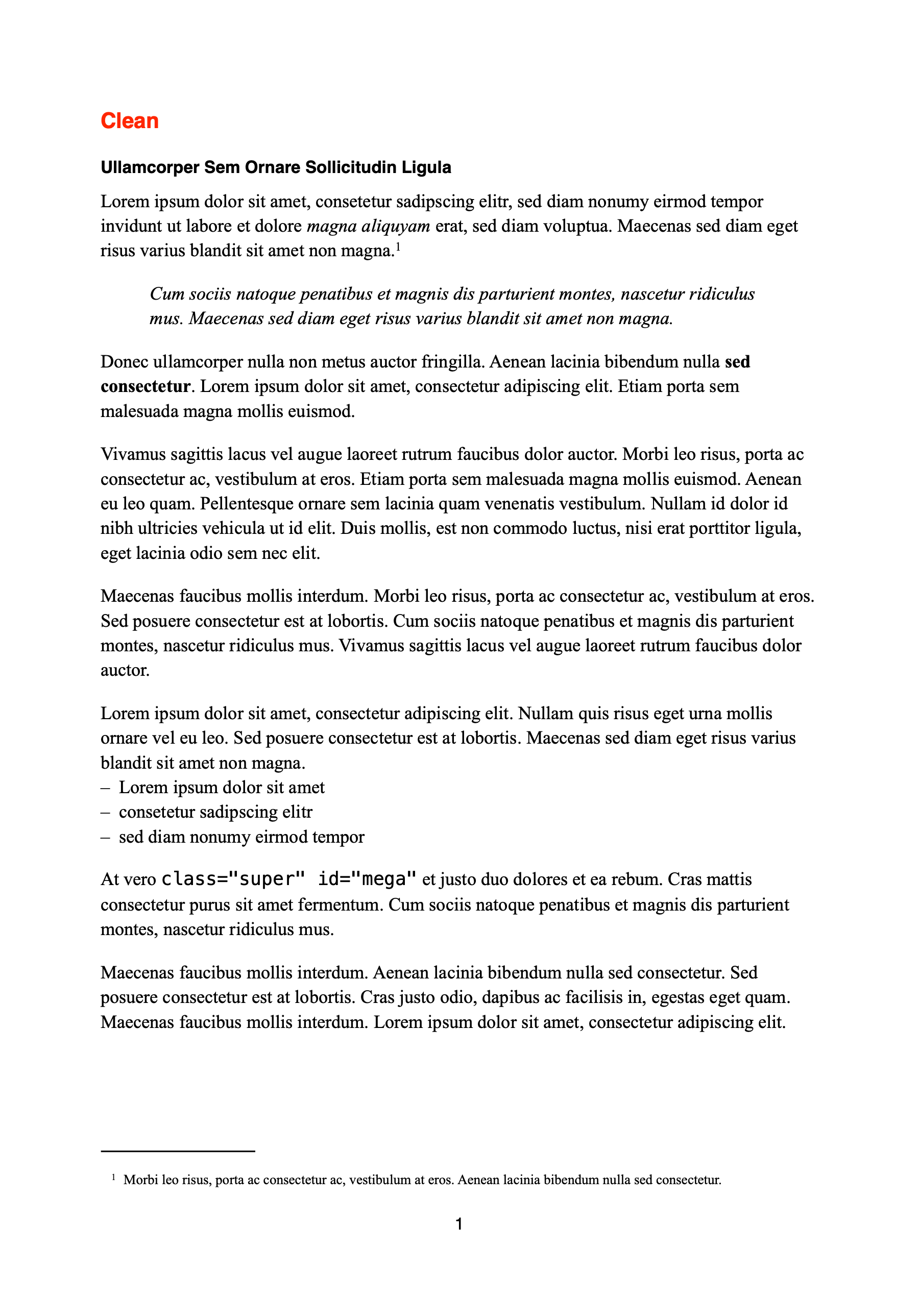 Clean - Ulysses Styles & Themes