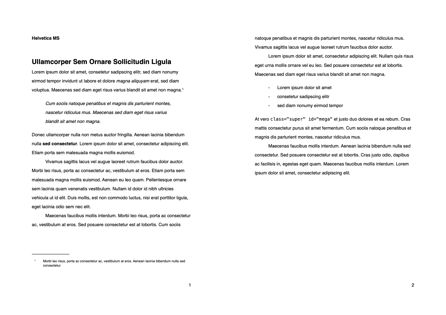 Helvetica MS - Ulysses Styles & Themes