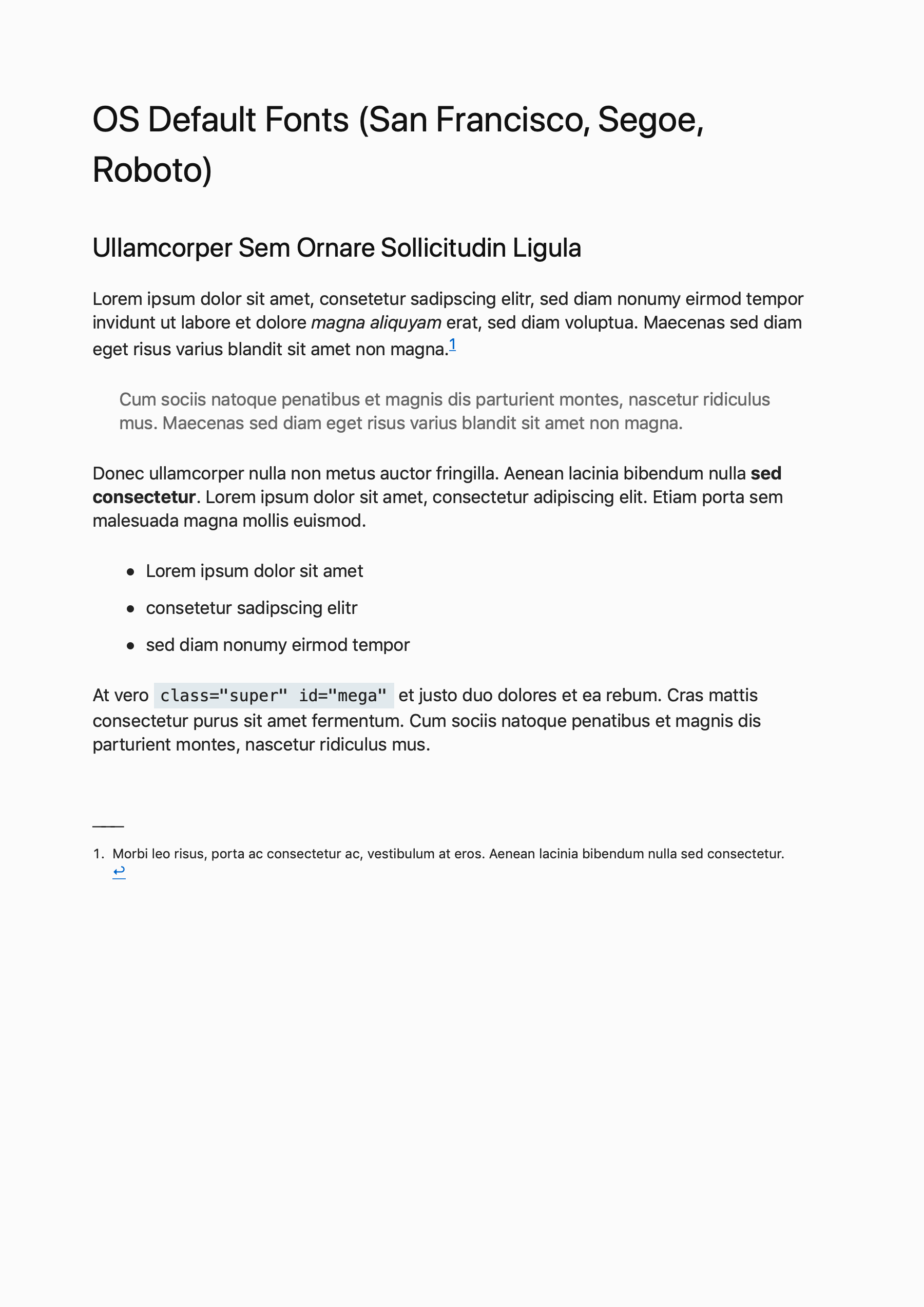 OS Default Fonts (San Francisco, Segoe, - Ulysses Styles & Themes